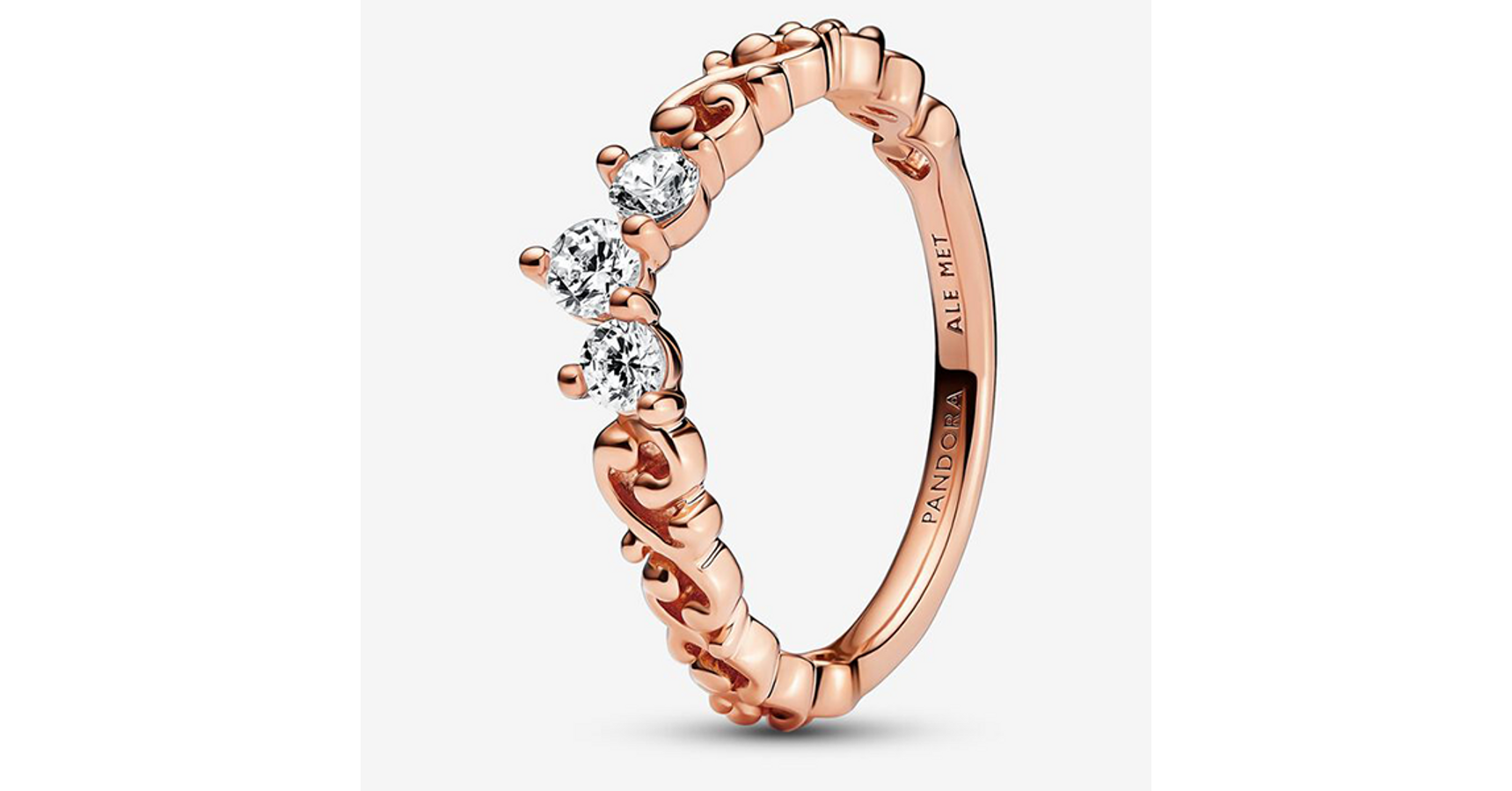 Pandora rozé arany fejedelmi korona gyűrű - 182232C01-48 - Pandora ...