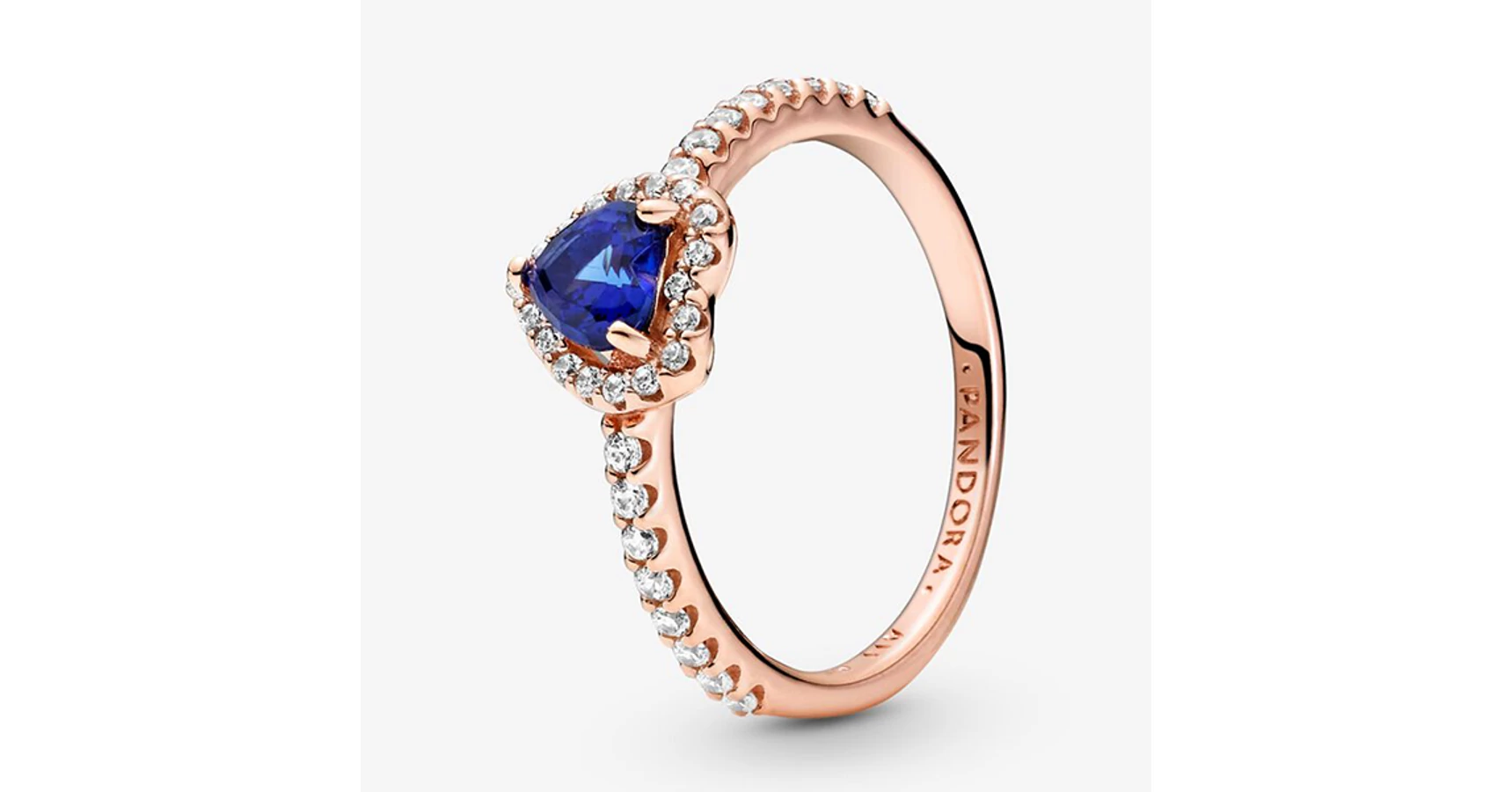 Pandora szikrázó kék kiemelt szív gyűrű - 188421C01-48 - Pandora gyűrűk ...