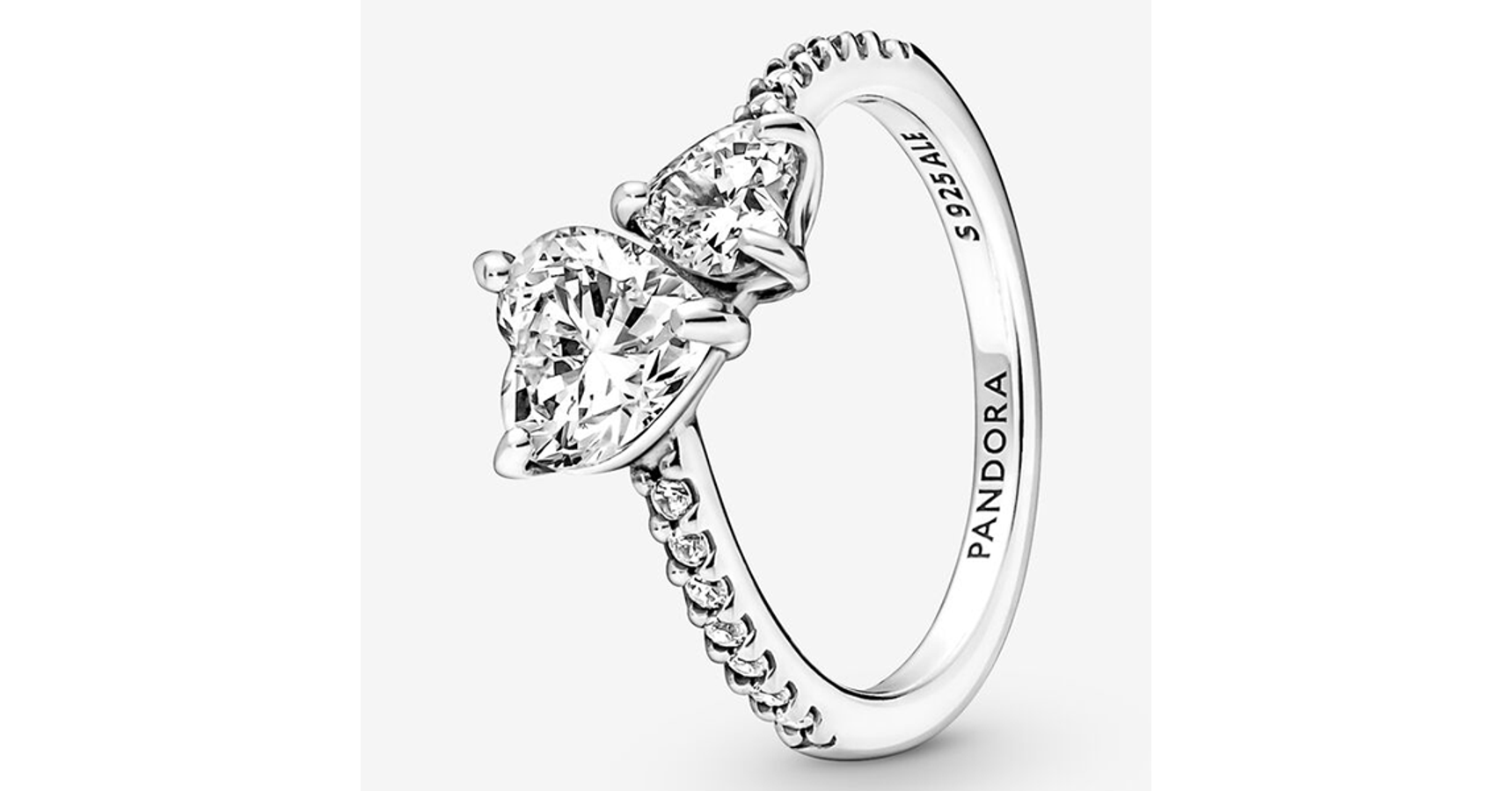 Pandora dupla csillogó szív gyűrű - 191198C01-48 - Pandora gyűrűk ...