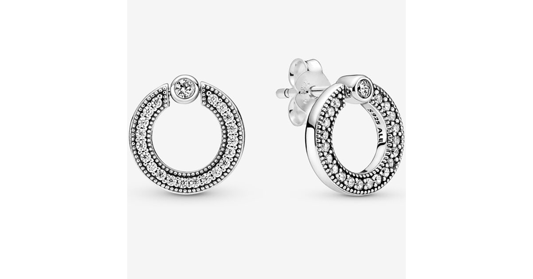 Pandora ezüst pavé és logó karika fülbevaló - 299486C01 - Pandora ...