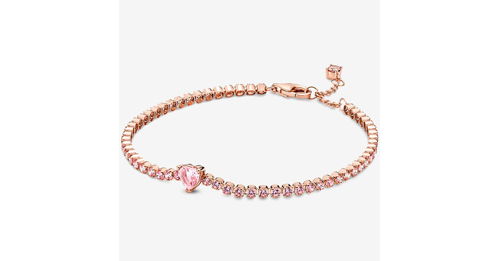 Pandora szikrázó rózsaszín szív teniszkarkötő - 580041C01-16 - Pandora ...