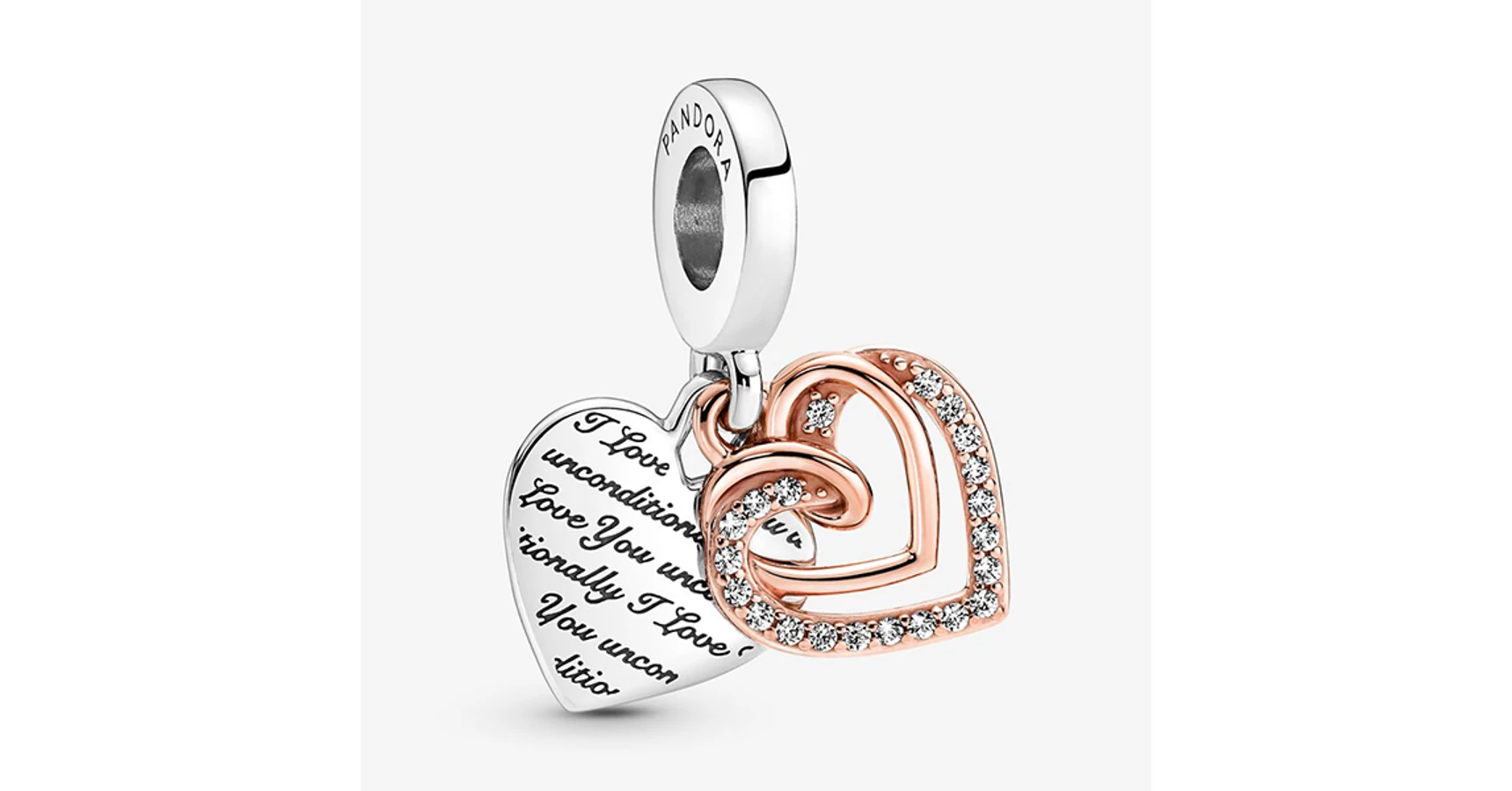Pandora rozé összefonódott szívek függő - 781062C01 - Pandora charmok ...